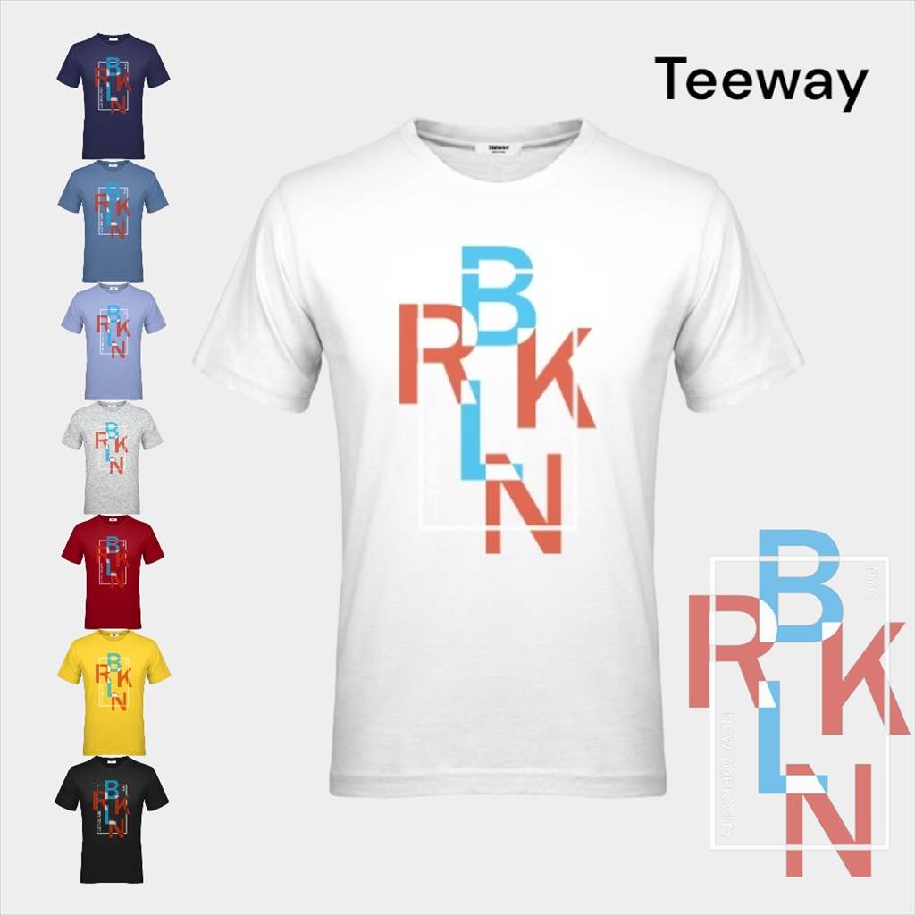 短袖圓領T-BRKLN文字 - Teeway